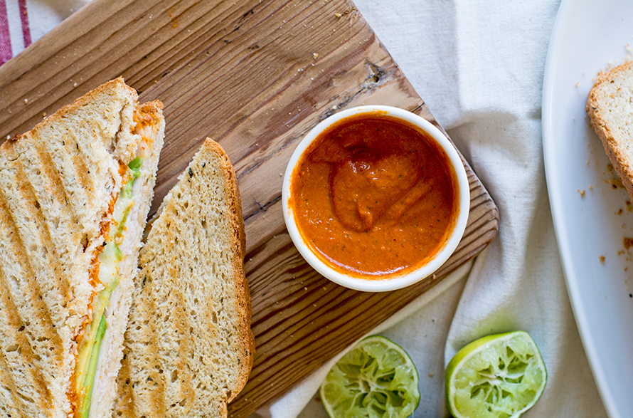 Harissa Avocado and Turkey Panini with Homemade Bread | Lemons and Basil