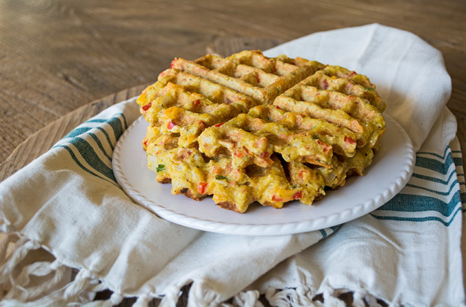 Gluten-Free Savory Cornbread Waffles | Lemons and Basil