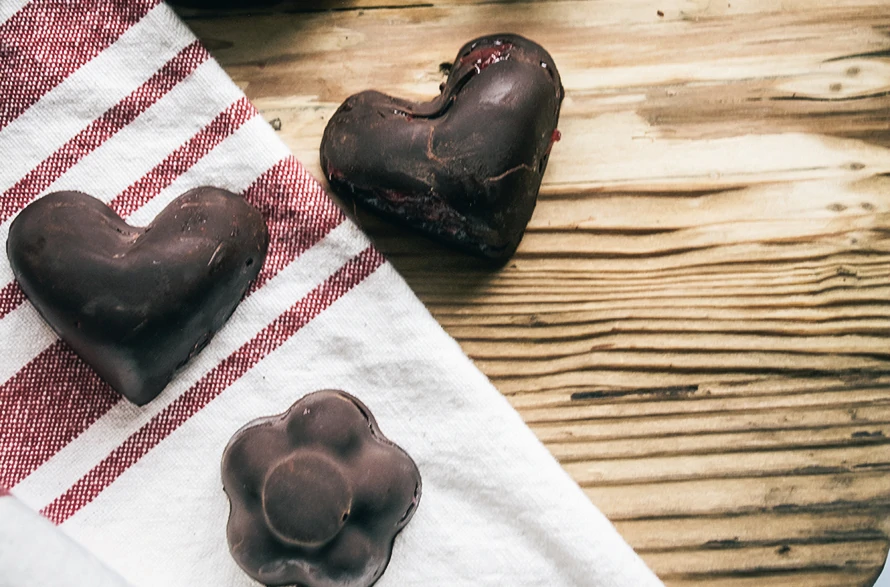 Dark Chocolates with Raspberry Filling | Lemons and Basil