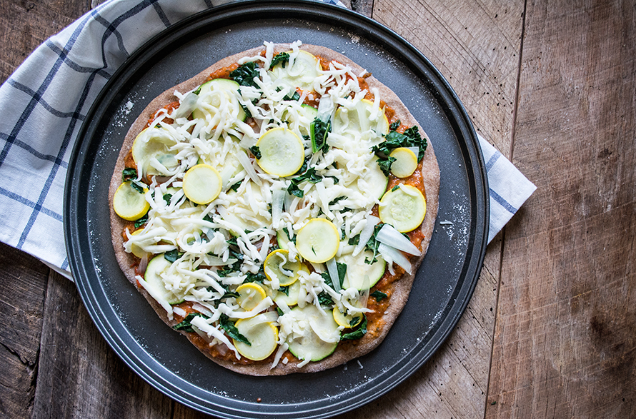 Farmers Market Vegetable Breakfast Pizza | Lemons and Basil