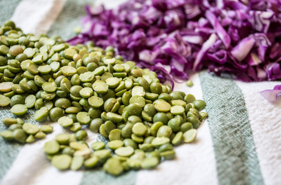 Purple Cabbage and Split Pea Power Bowl | Lemons and Basil