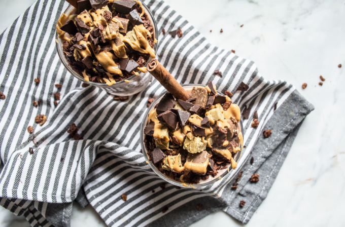 Vegan Chocolate Coconut Shake with Granola | Lemons and Basil