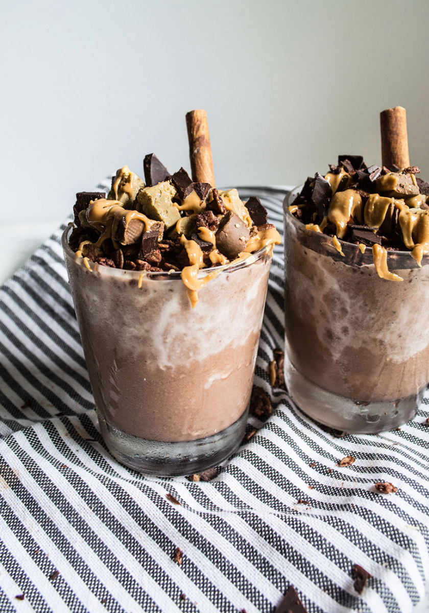 Vegan Chocolate Coconut Shake with Granola | Lemons and Basil