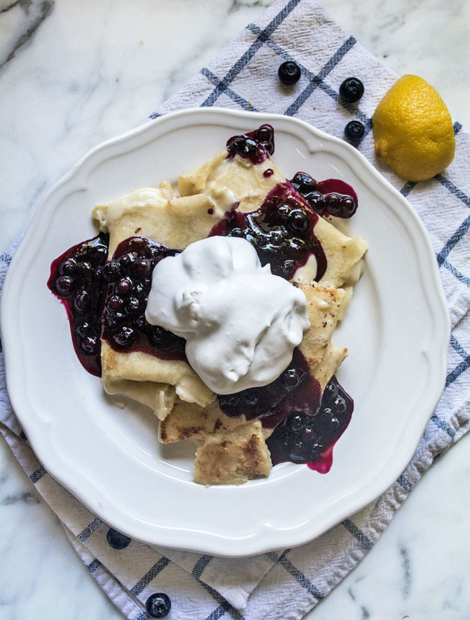 Blueberry Blintz with Lemon Cream Filling | Lemons and Basil